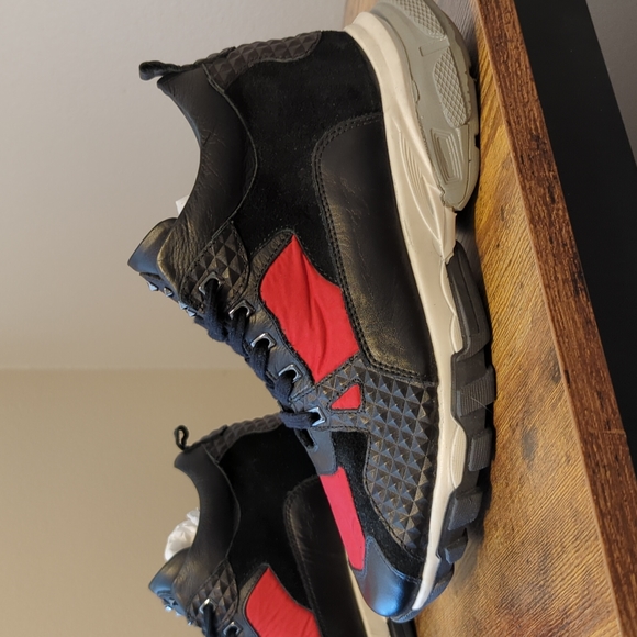 Pera Pelle | Shoes | Pera Pelle Italian Leather Sneakers Red And Black ...
